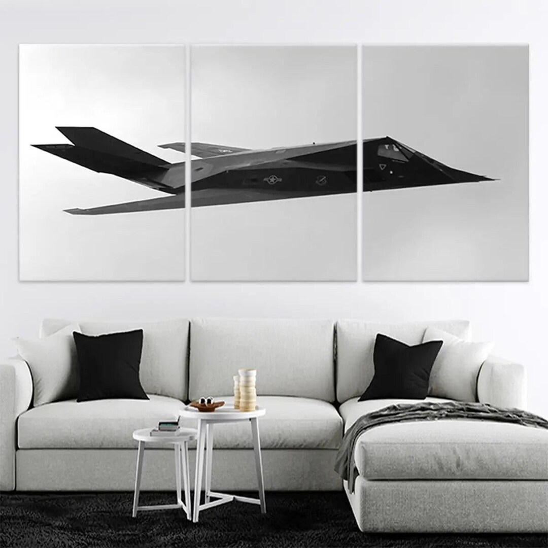 3 Piece Wall Art Fighter Jet Wall Art Military Jet Artwork, Fighter Jet ...