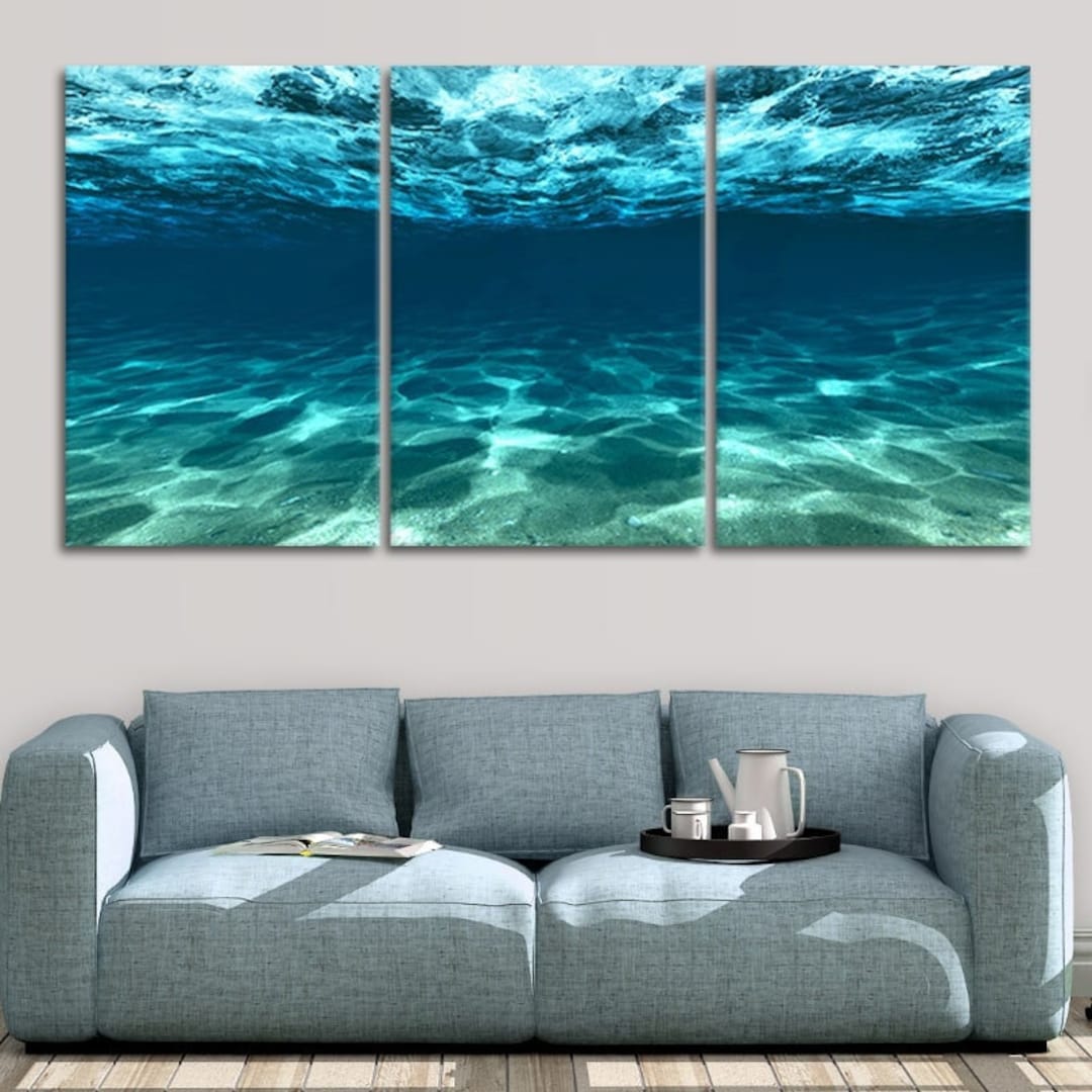 Ocean Wall Art Framed Underwater Wall Art Large Coastal House Decor ...