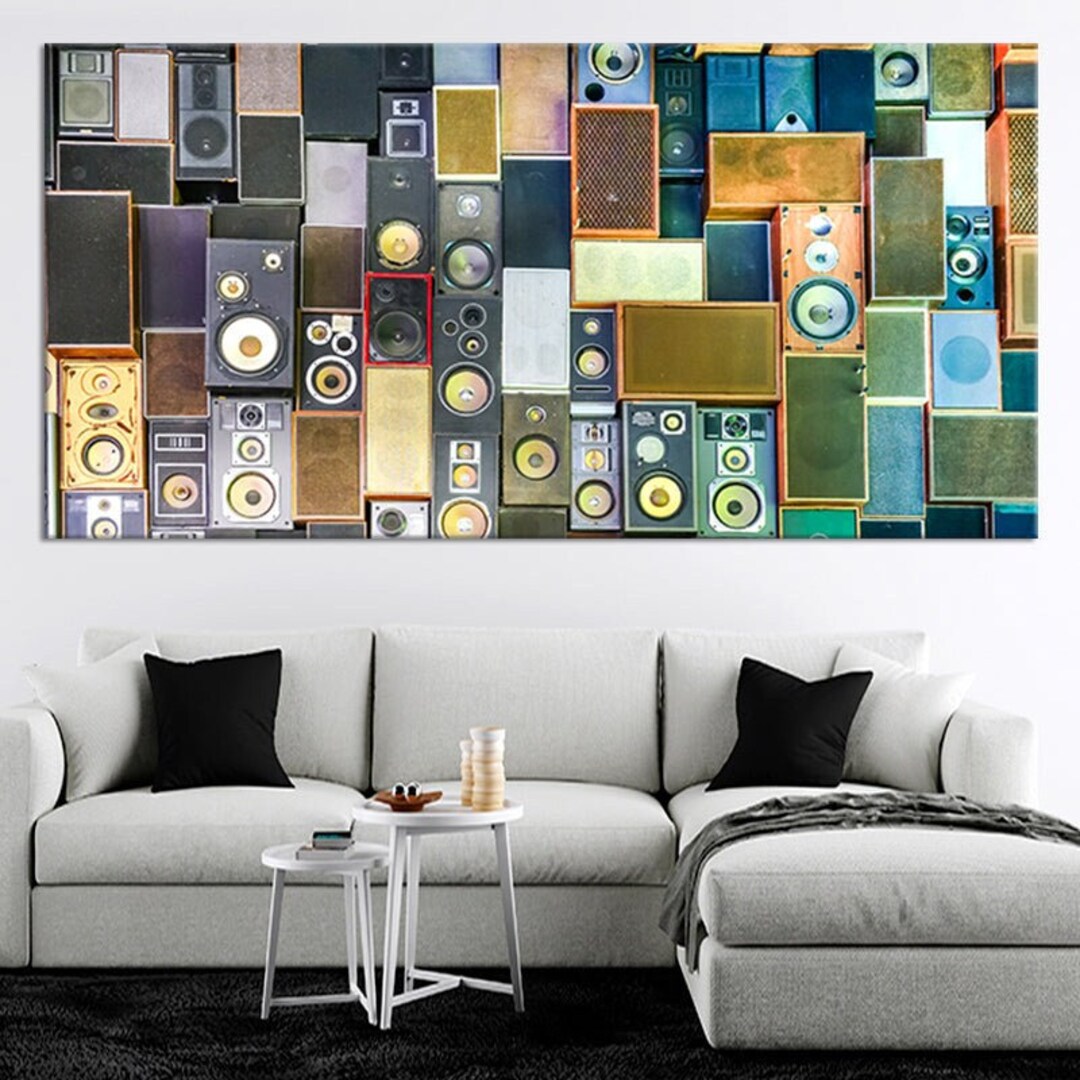 Retro Vintage Speakers Canvas Wall Art, Classic Audio Wall Decor, Music ...