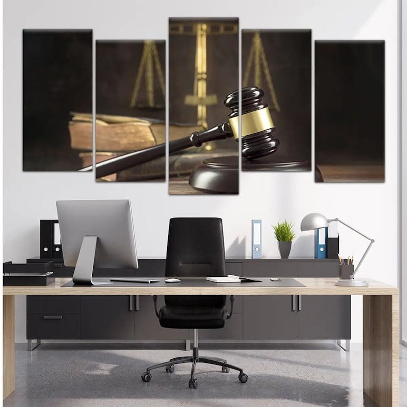 Law Office Art for the Modern Attorney, Lady Justice, Scales Print ...