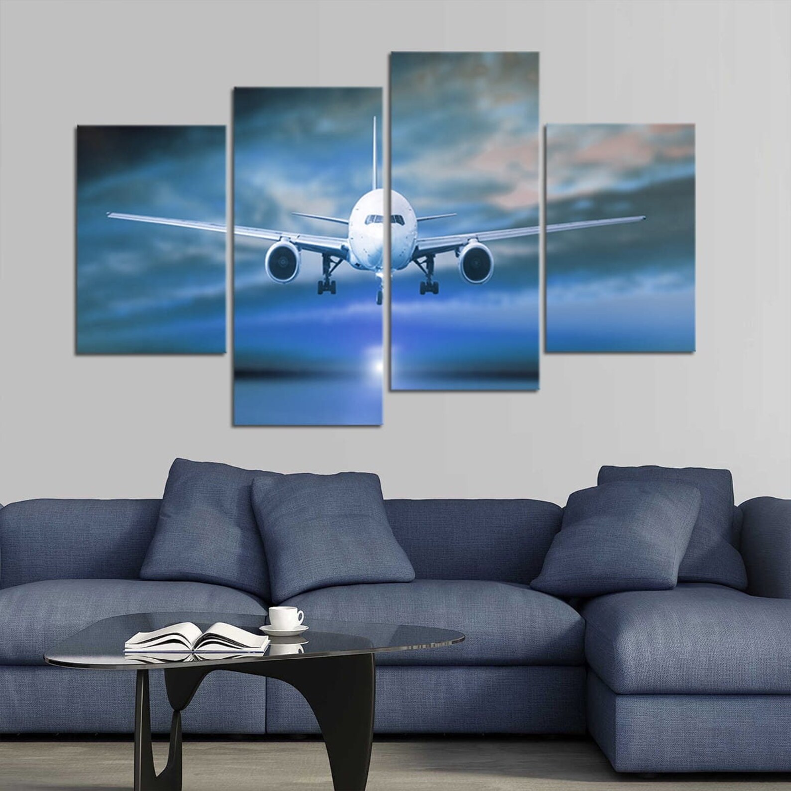 Jumbo Jet Airplane Canvas Wall Art Print, Majestic Aircraft Photography ...