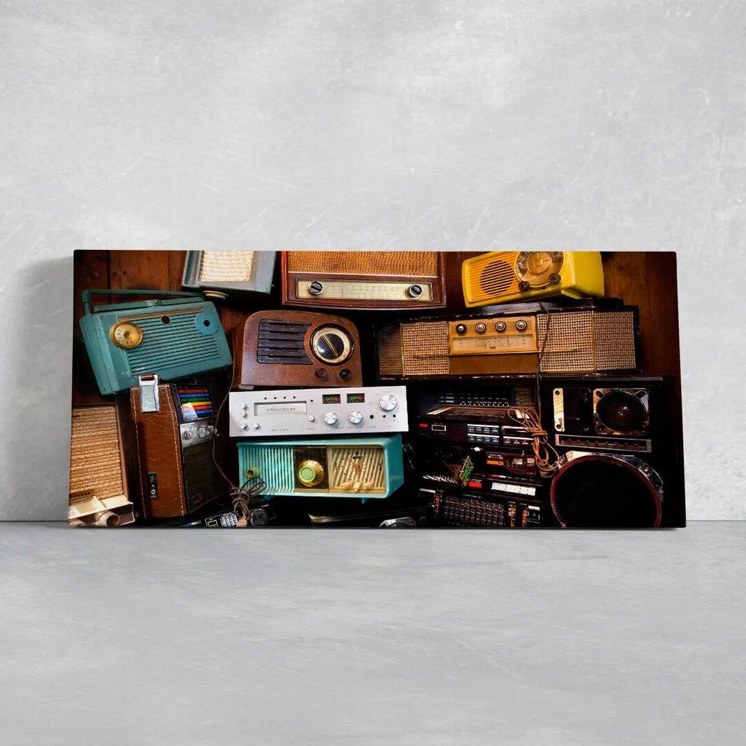 Retro Vintage Radios Canvas Print - Classic Music Wall Art, Nostalgic ...
