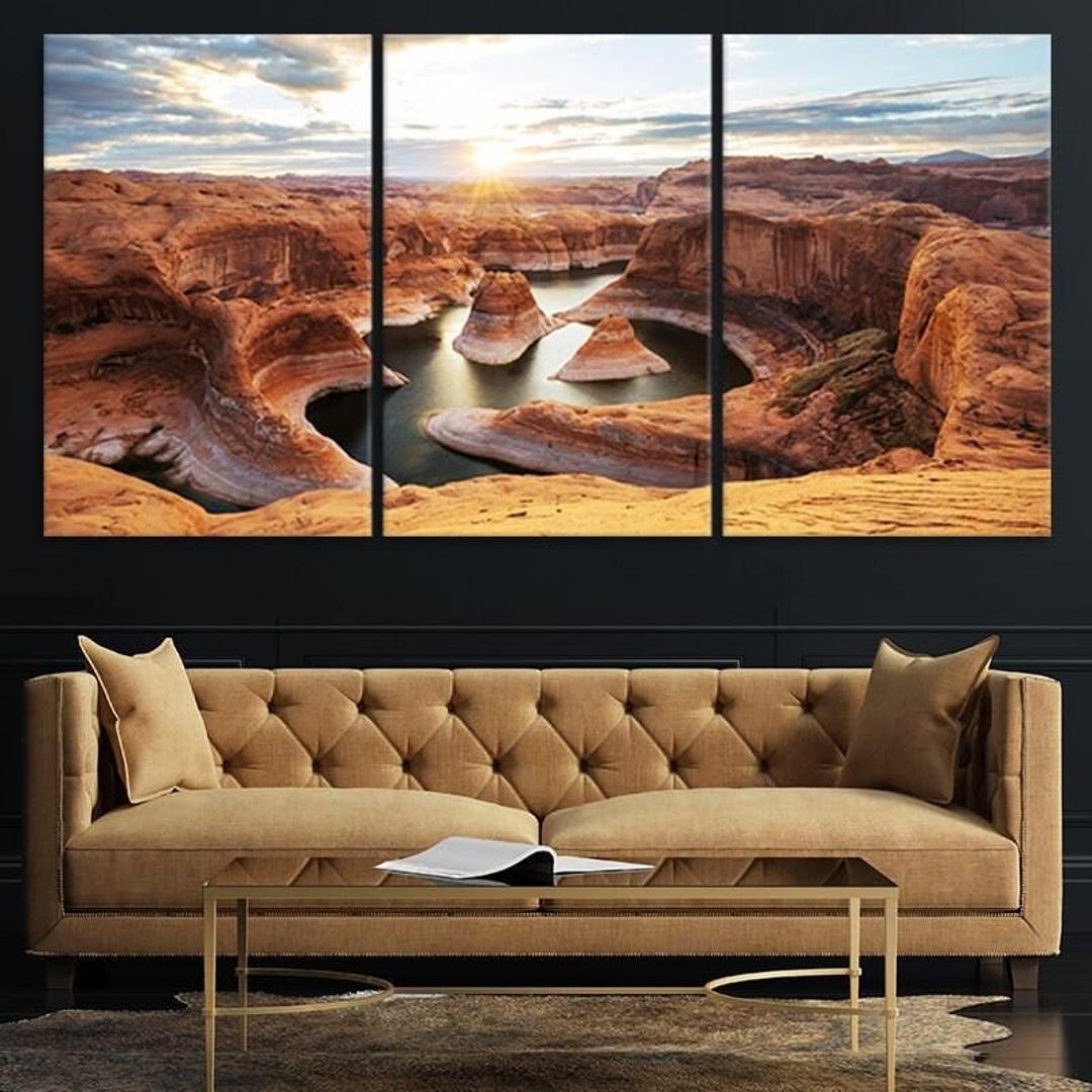 Lake Powell Canyon Canvas Art 3 Piece Wall Art Nature Wall Decor ...