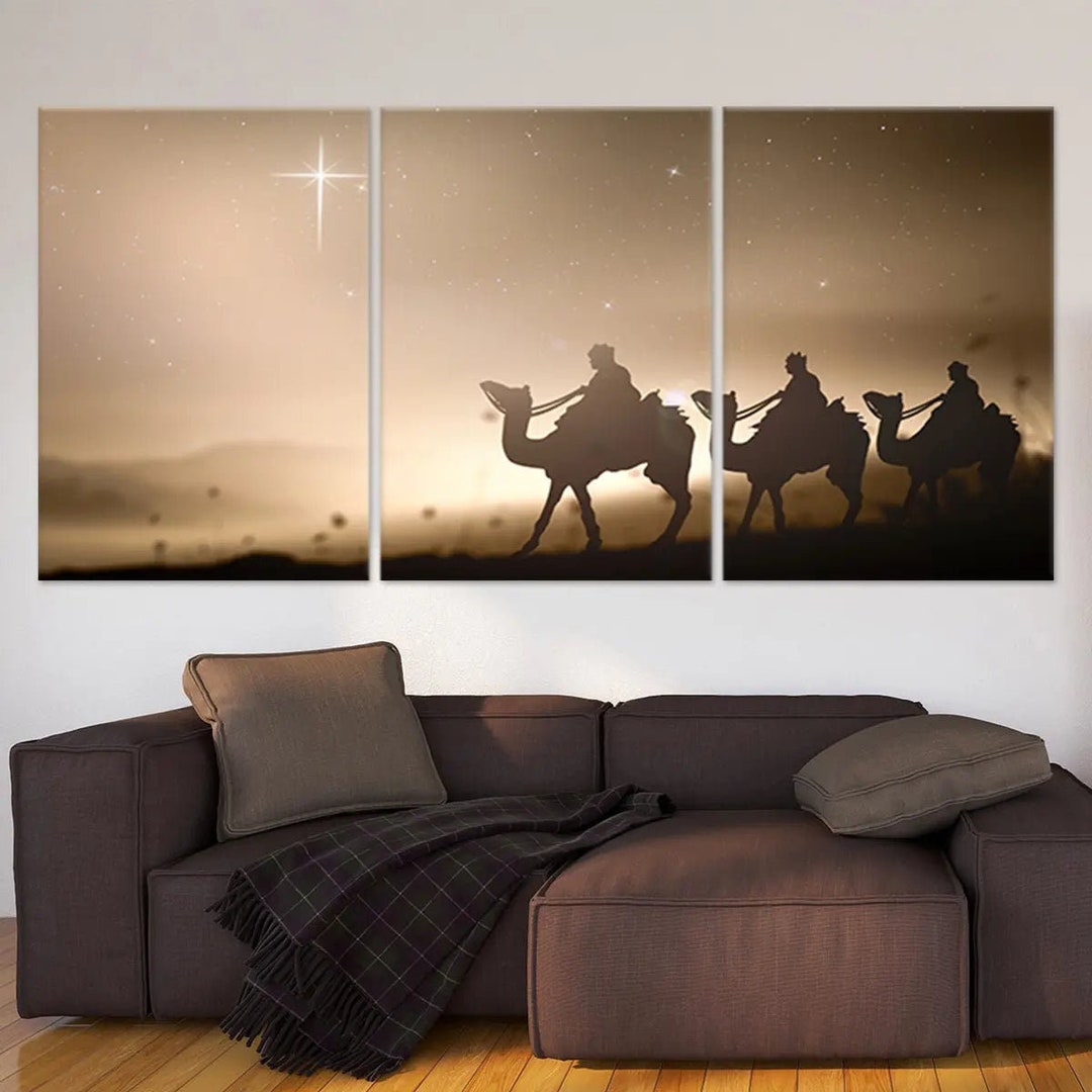 The Three Wise Men Canvas Wall Art Spiritual Nativity Scene Decor ...