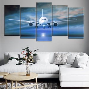 Jumbo Jet Airplane Canvas Wall Art Print, Majestic Aircraft Photography ...