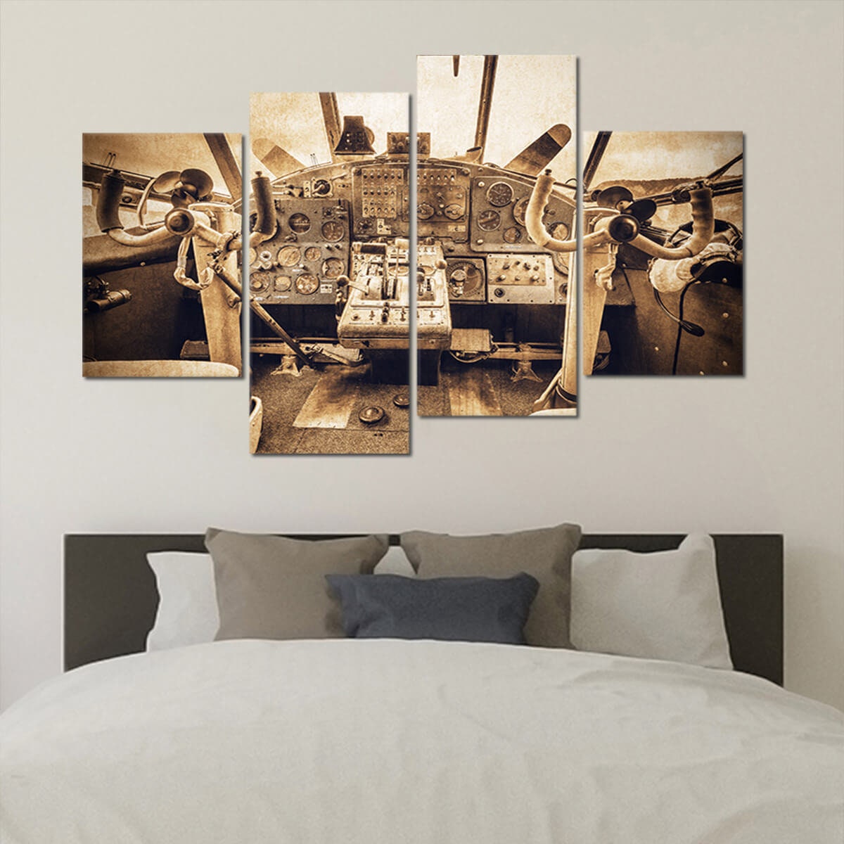 Vintage Cockpit Canvas Wall Art Print Aviation Enthusiast - Etsy