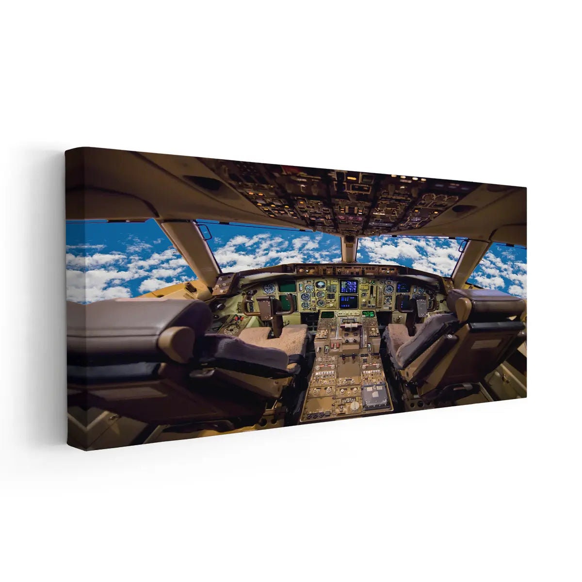 Airplane Cockpit Canvas Print Detailed Aviation Wall Art for Pilots and ...