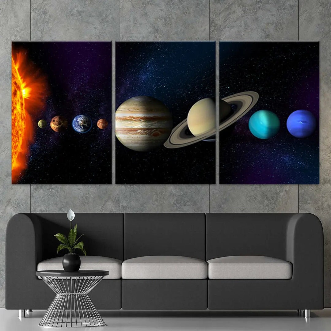 Solar System Planets Panoramic Canvas Print Astronomical Wall Art ...