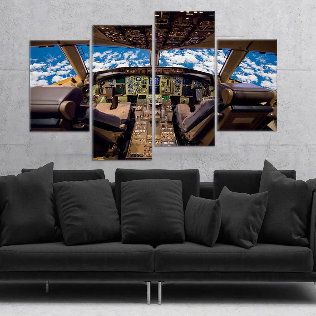Cockpit Canvas Art, Airplane Wall Art, Jet Artwork, Cockpit Art Print ...