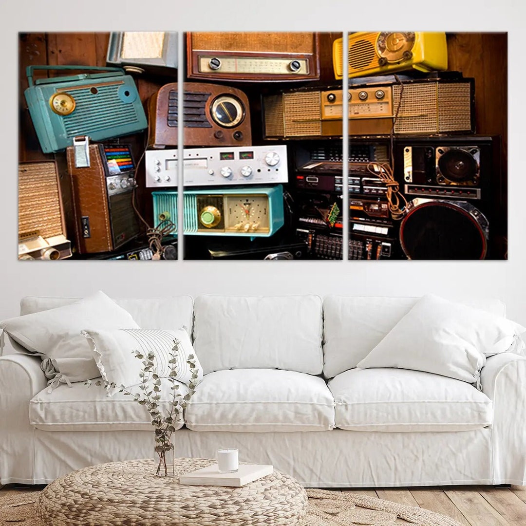 Retro Vintage Radios Canvas Print Classic Music Wall Art, Nostalgic ...