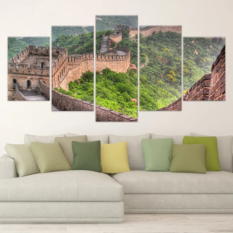 Great Wall of China Canvas Print Majestic Asian Landscape Art ...