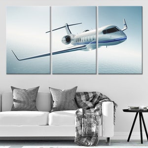 Luxurious Private Jet Canvas Print Modern Aviation Wall Art Executive ...