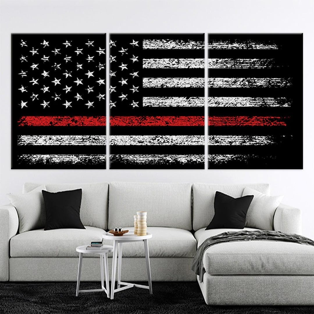 Firefighter Canvas Wall Art, Inspiring Firefighter Decor, Fireman ...