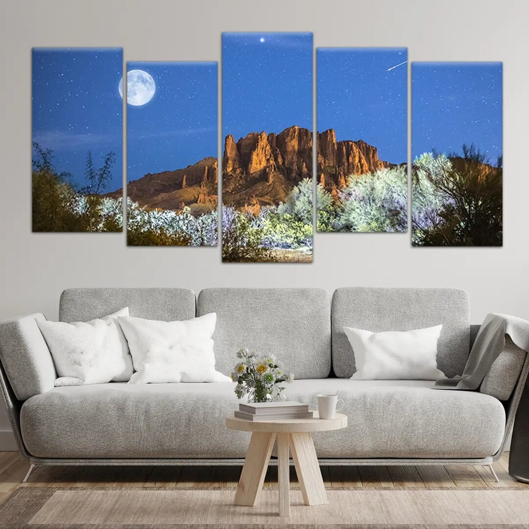 Superstition Mountains Canvas Print Rustic Arizona Desert Landscape ...