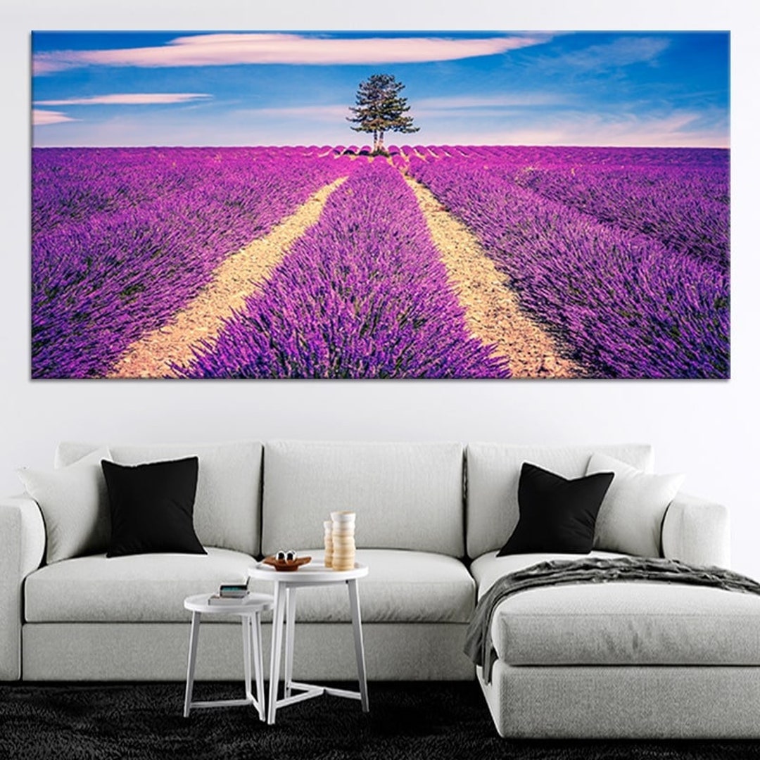 Lavender Field Canvas Print: Serene Landscape Wall Art & Floral Artwork ...