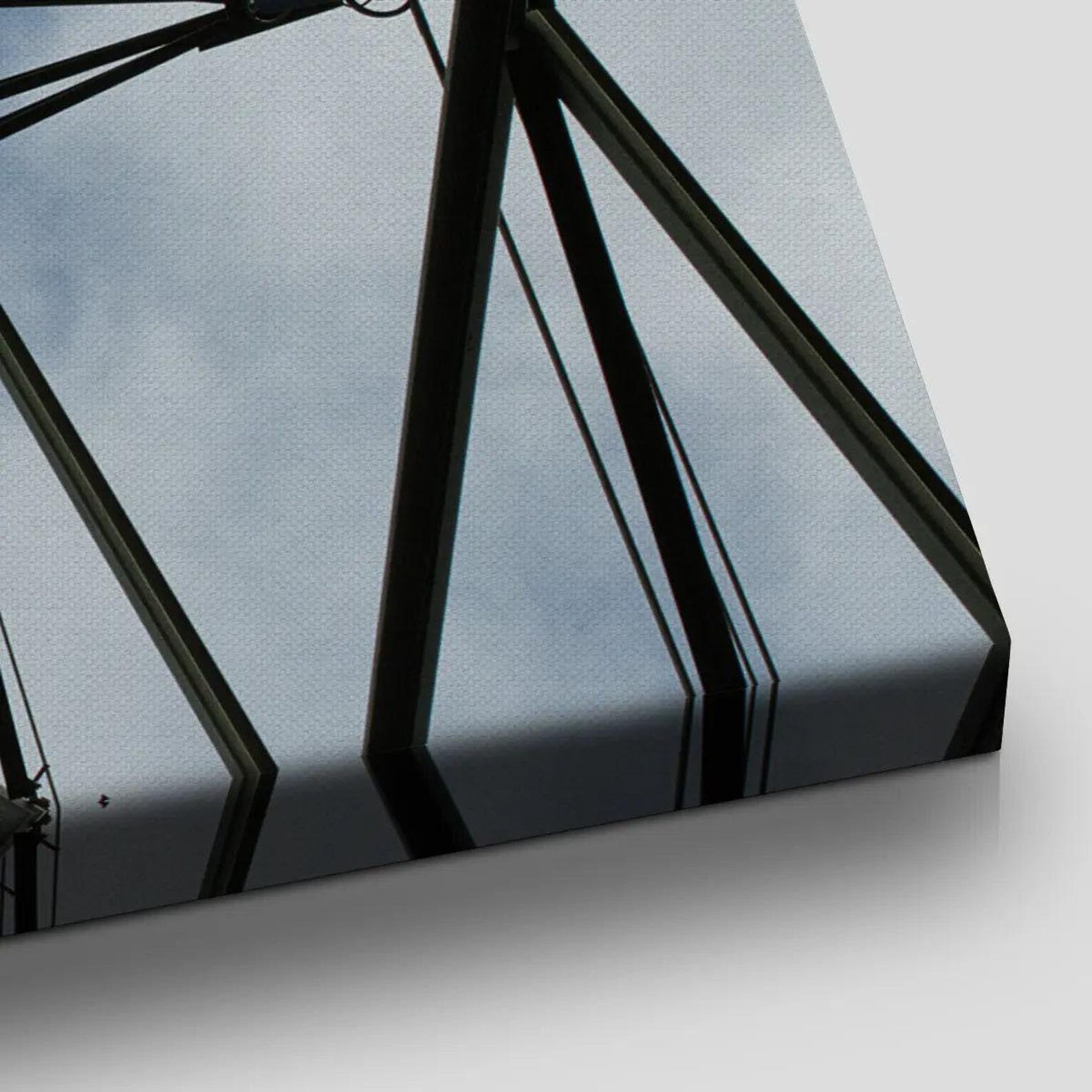 Symmetrical Steel Power Pylon Perspective Canvas Print - Industrial ...