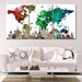 World Map Wall Art Colorful World Map Horizontal Wall Art - Etsy