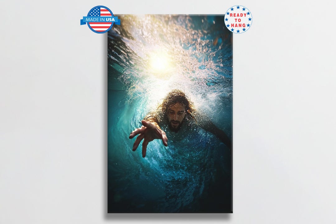 Hand of God Print, Jesus Saves Peter, Picture of Christ, Catholic Art ...