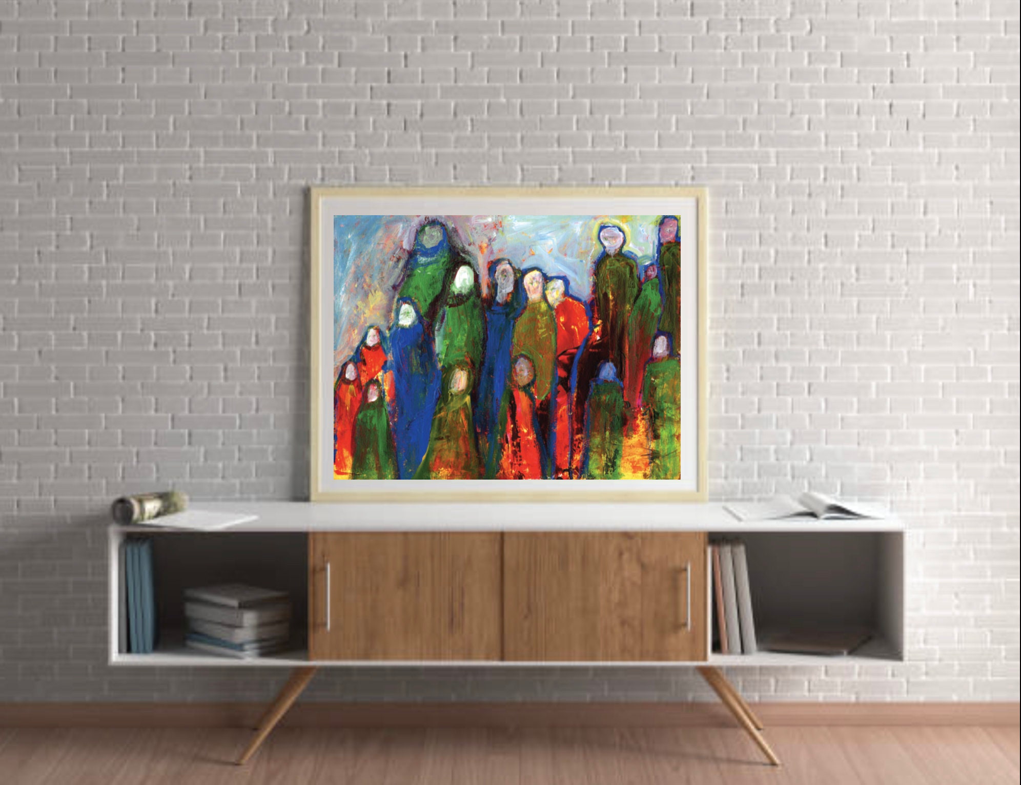 A3 Art Print Abstract The Gathering Print The Retro Abstract Figurative ...