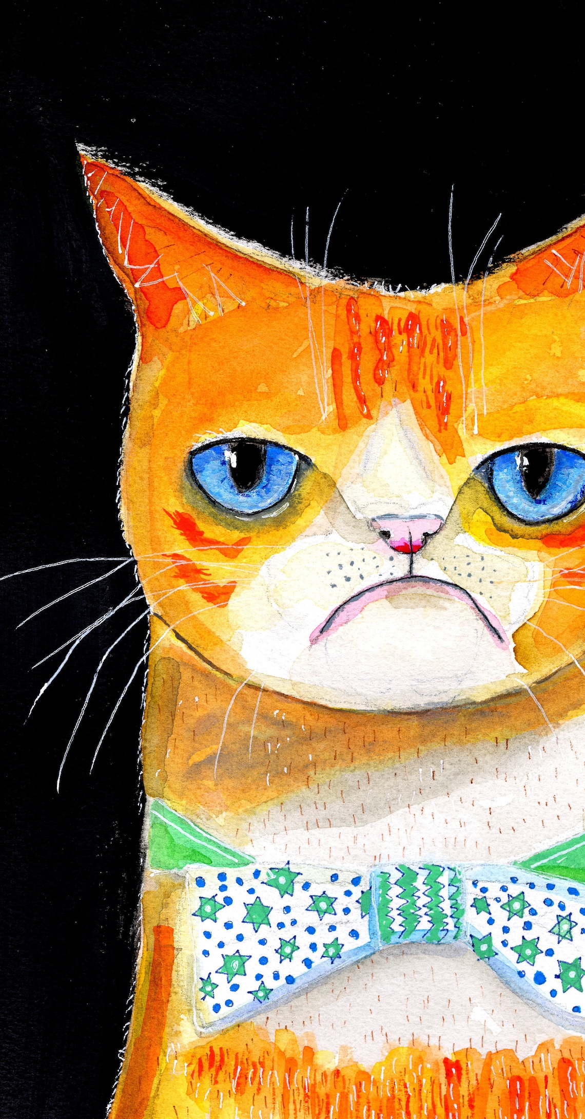 Art Print Orange Grumpy Ginger Cat Funny Quirky Fun Art - Etsy