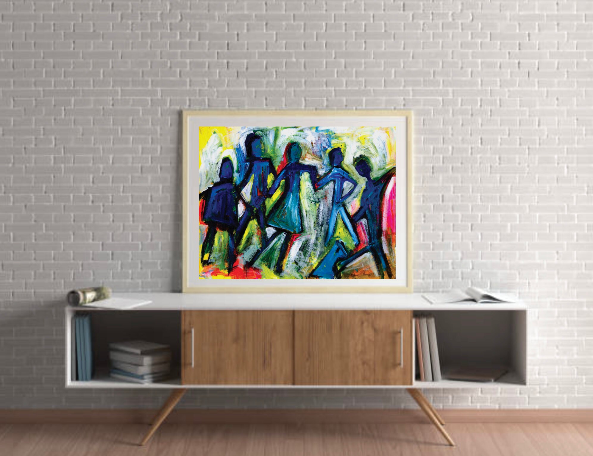 A3 Art Print - Abstract Figurative Print - Retro Modern Art - Etsy