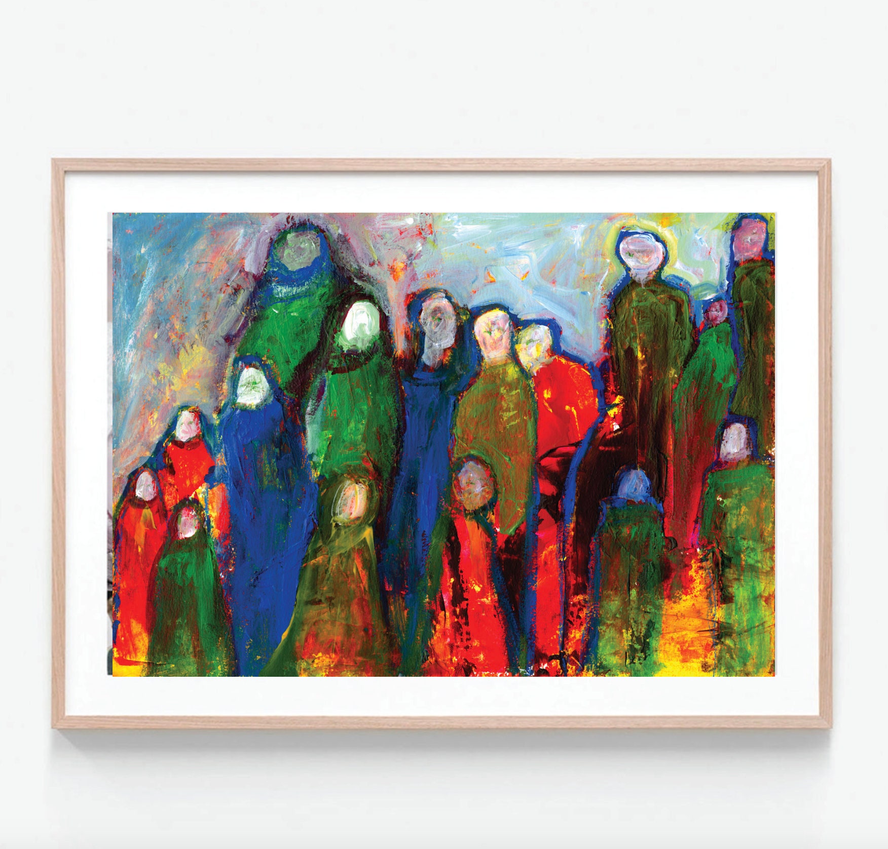 A3 Art Print Abstract The Gathering Print The Retro Abstract Figurative ...