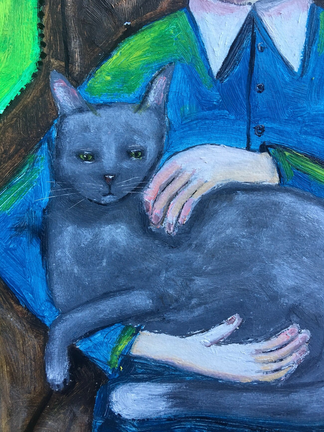 Art Print A3 Quirky Cat Lady Whimsical Art Humour Quirky - Etsy