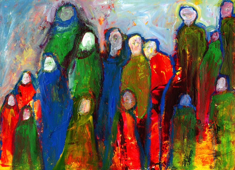 A3 Art Print Abstract the Gathering Print the Retro Abstract Figurative ...