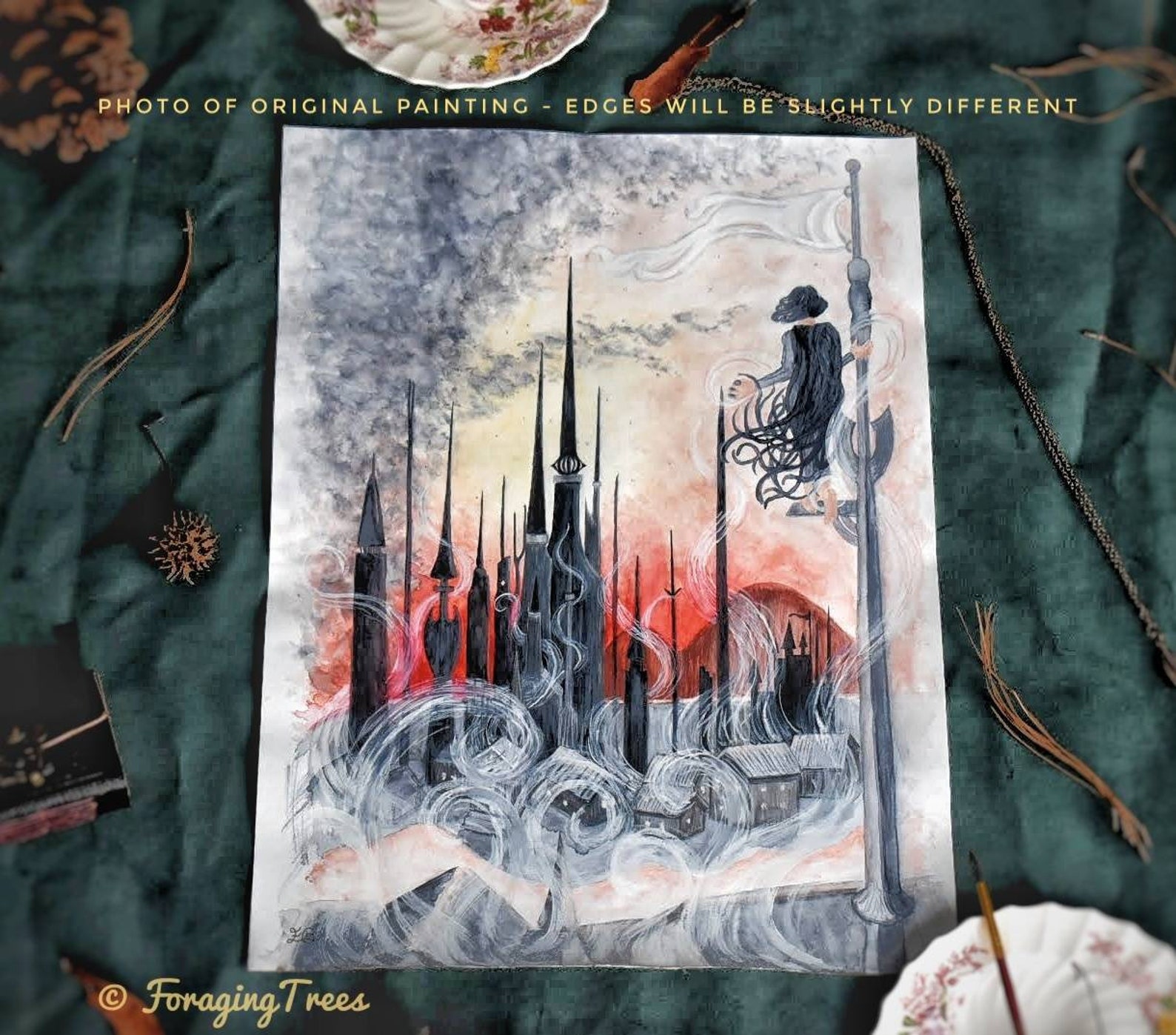 Luthadel Skyline, Mistborn Inspired Watercolor Painting Print, Mistborn ...