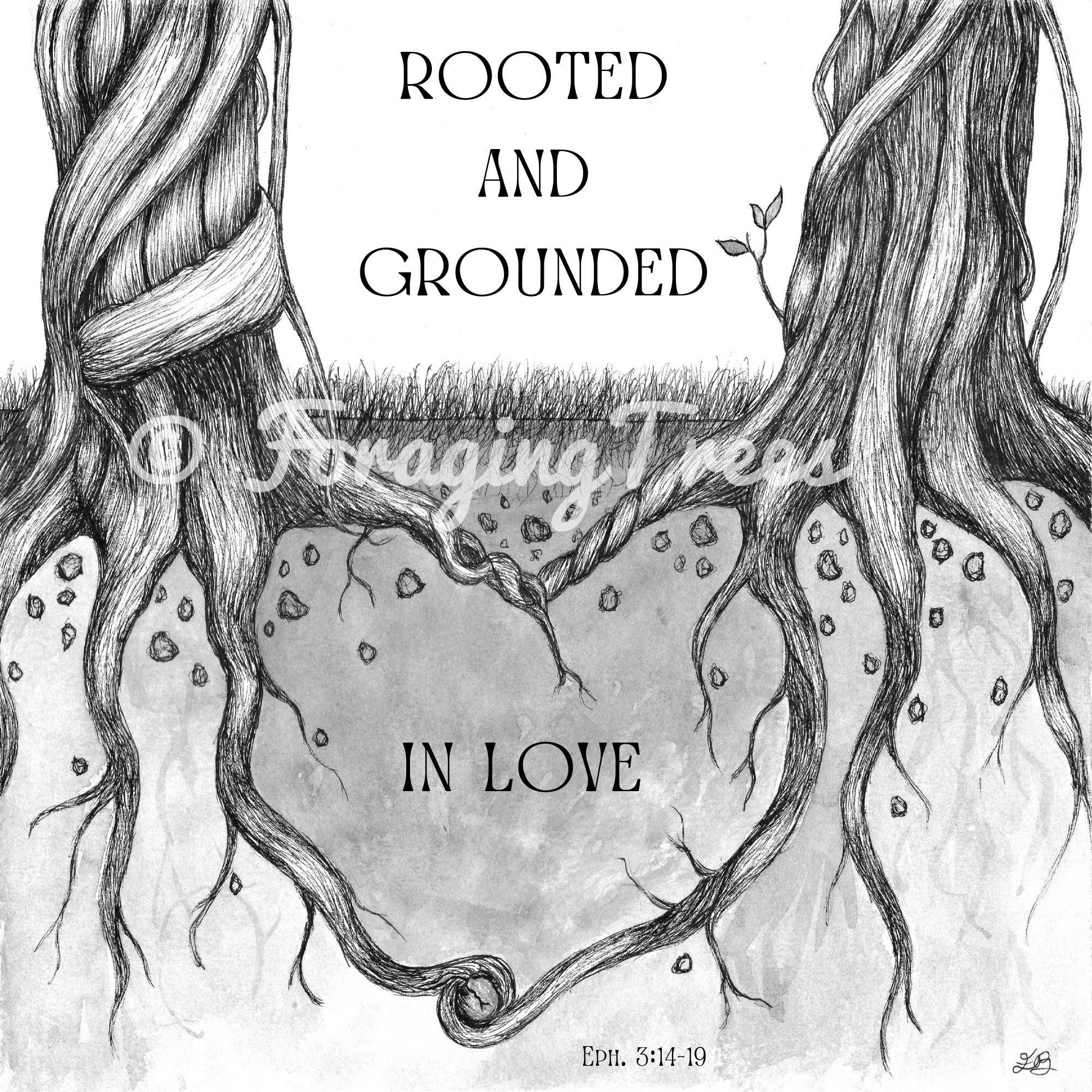 Rooted and Grounded in Love Art Print 8x8 - Etsy