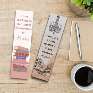 Punny Printable Bookmark 2x8 No Shelf Control, It Was Bound to Happen ...