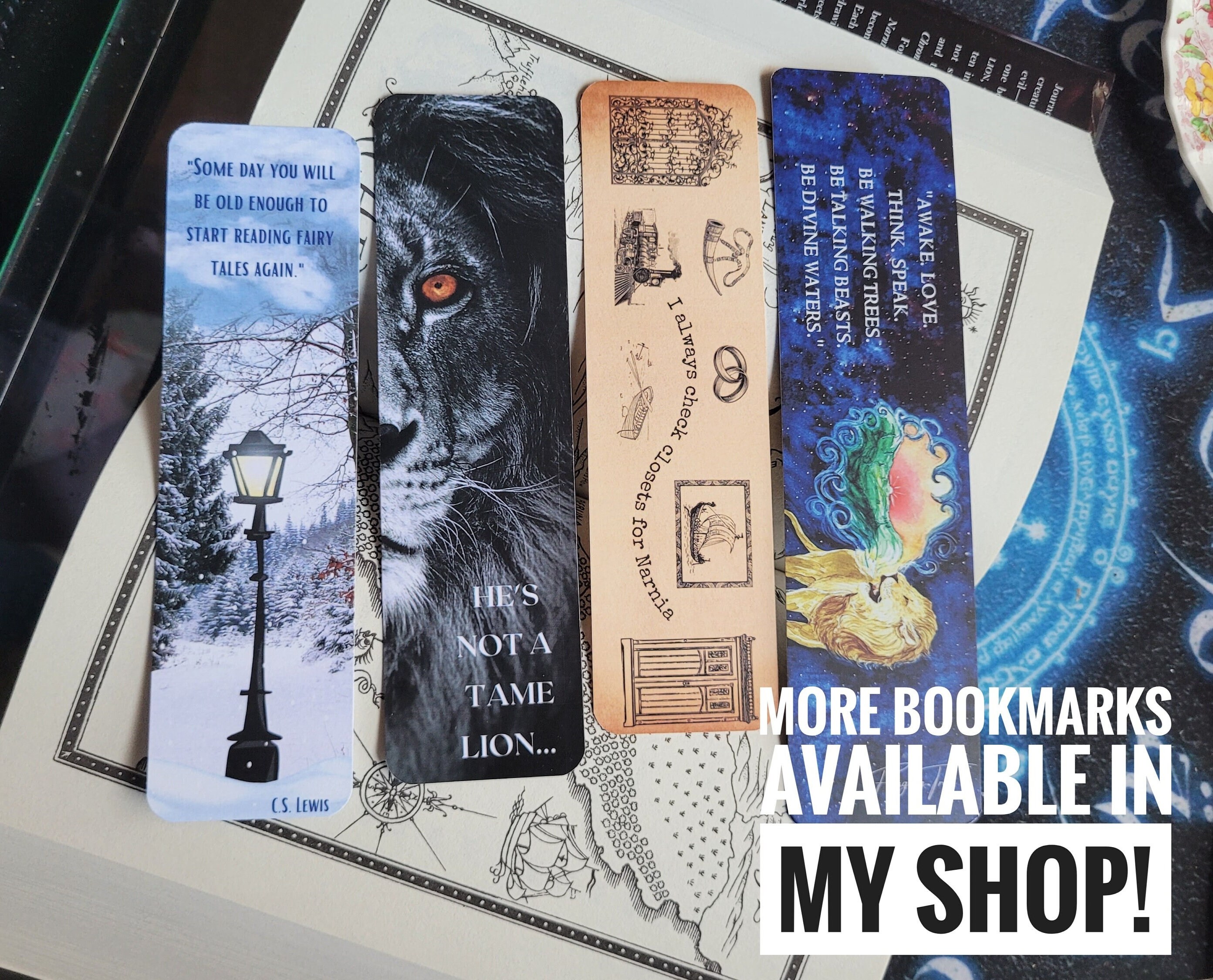 Narnia Bookmark Set He's Not a Tame Lion the Chronicles - Etsy