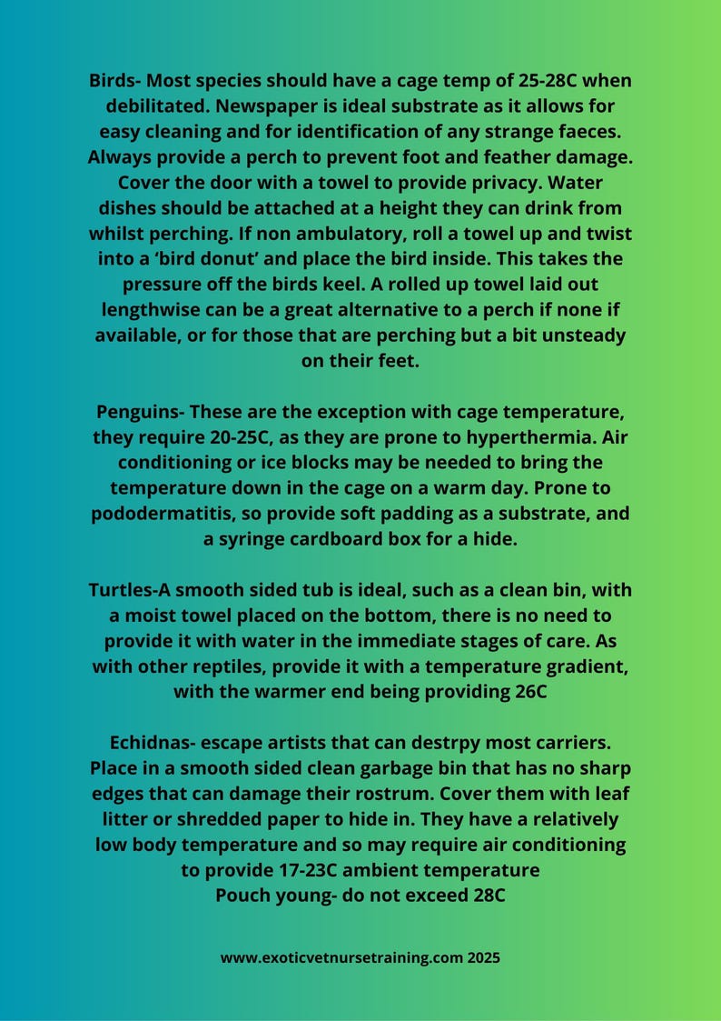 Basic Triage and Husbandry of Australian Wildlife’ Reference Card Set ...