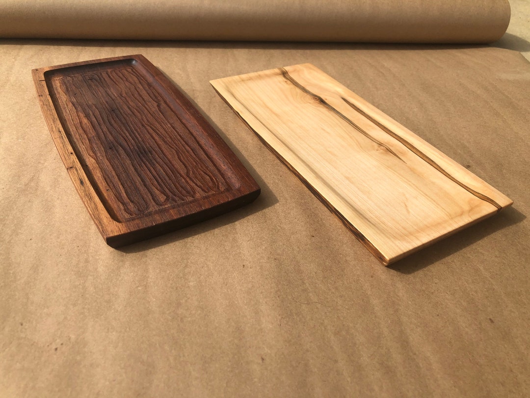 Hand Carved Walnut or Ambrosia Maple Tray - Etsy