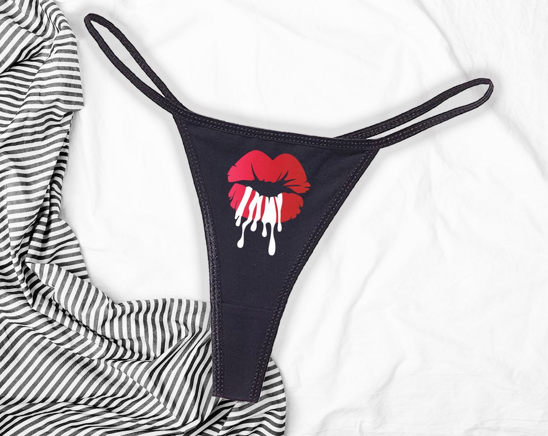 Pucker Up Black Thong Naughty Panties Slutty Sexy Etsy