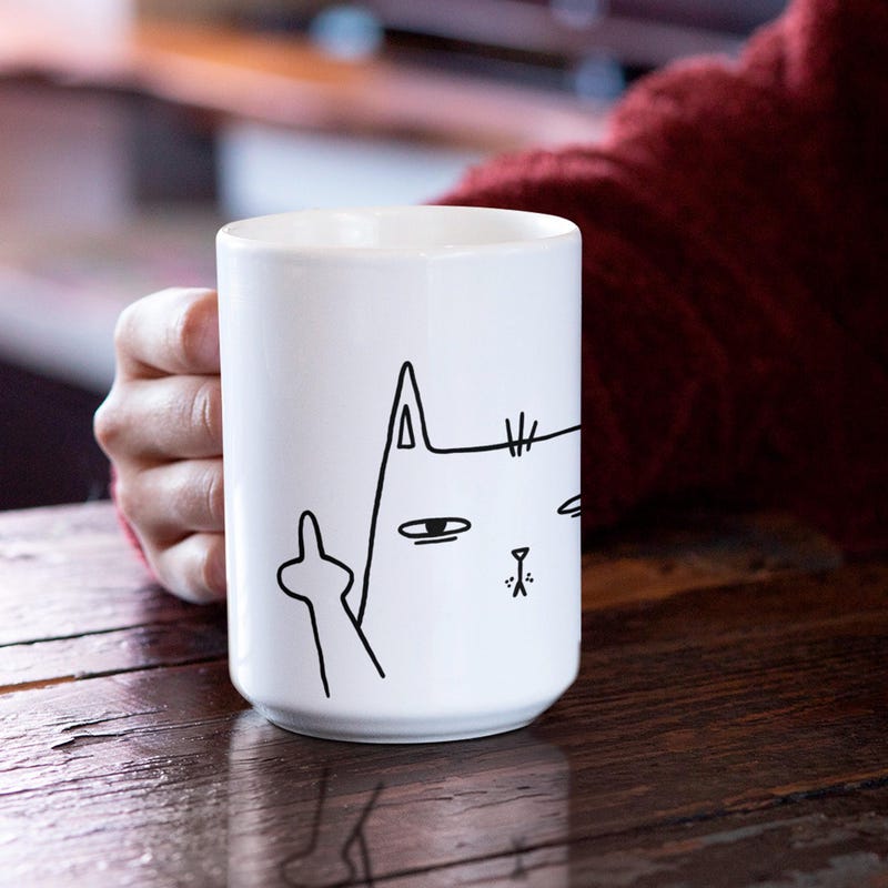 Middle Finger Cat - Etsy