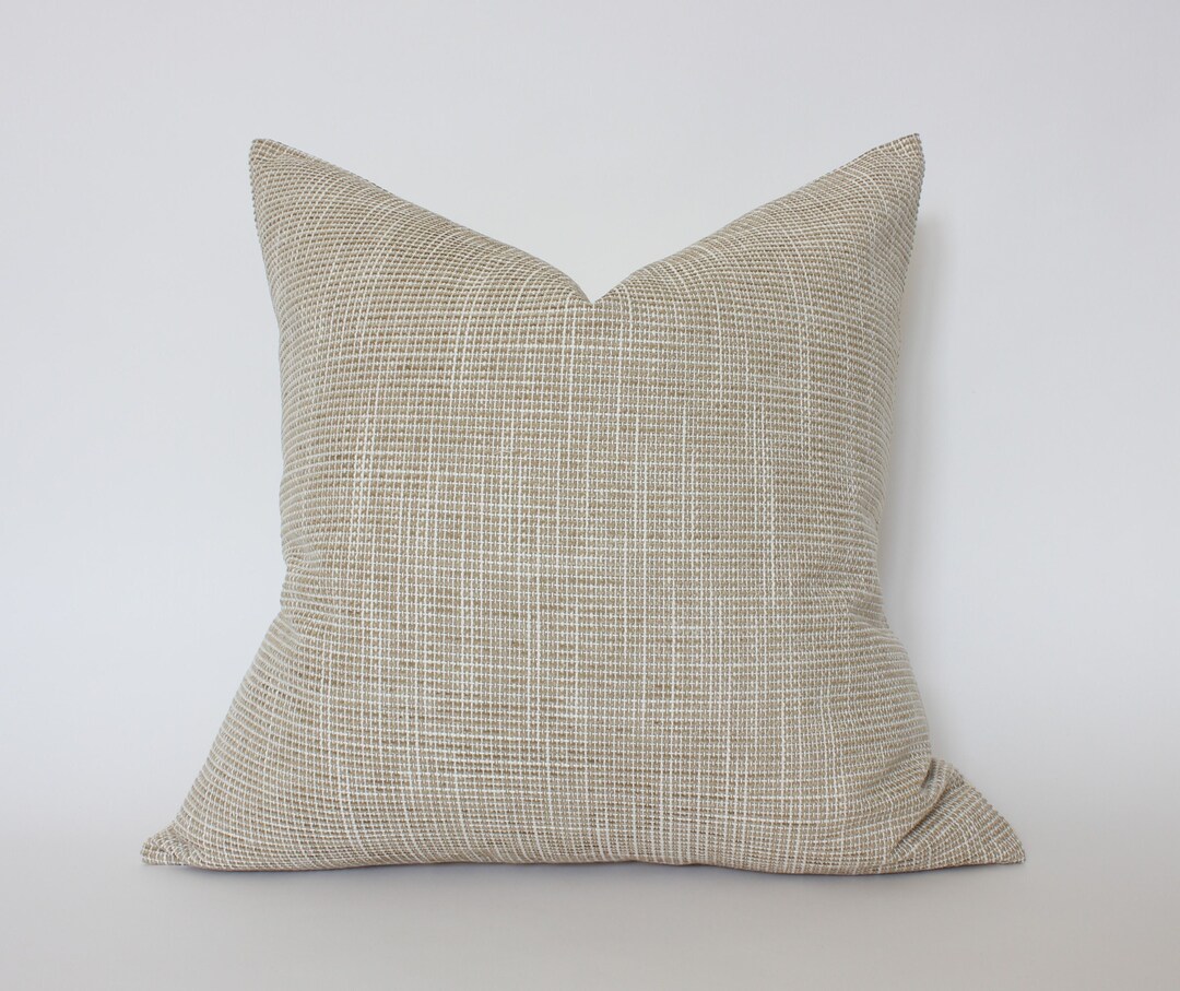 Beige Textured Pillow Cover, Solid Beige Throw Pillow, Tan Ivory Pillow ...