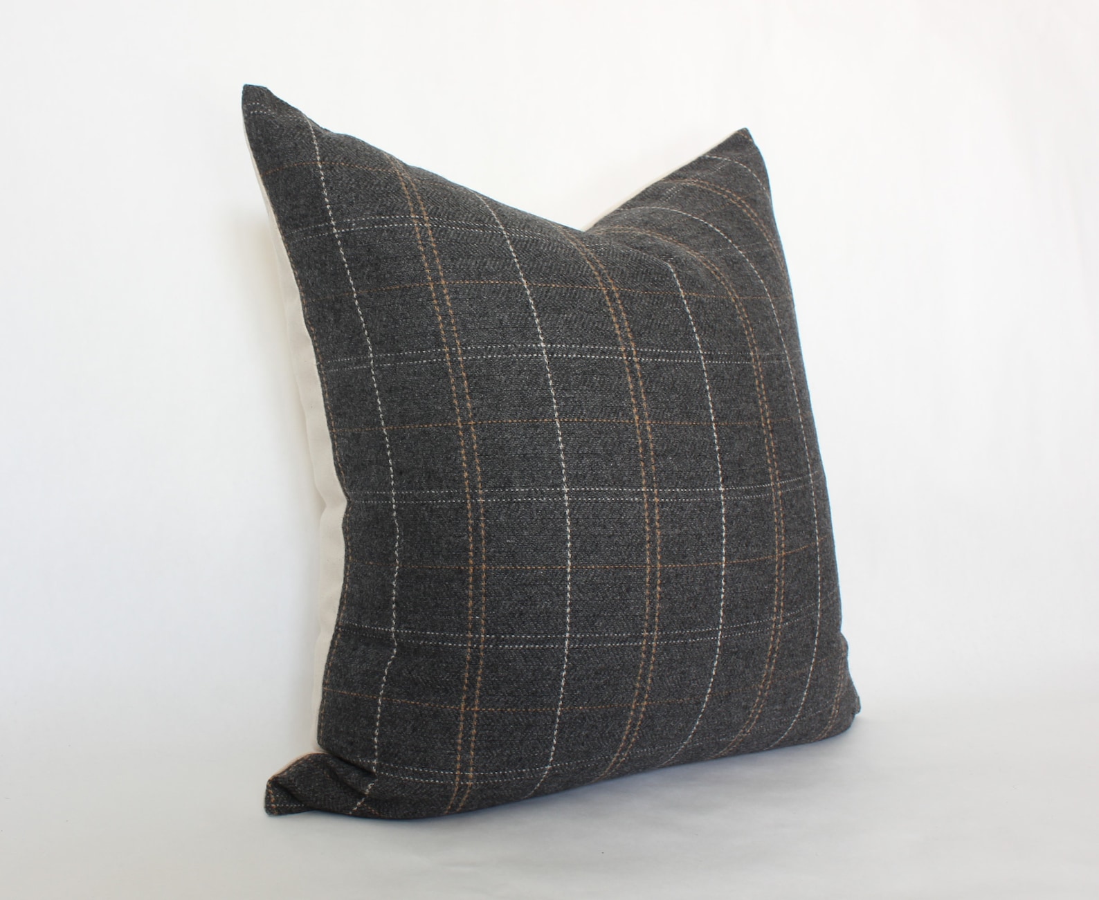 Plaid Throw Pillow, Moody Pillow Covers, Dark Gray Pillow 20x20 ...