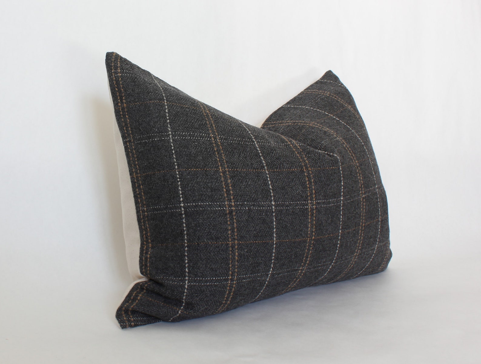 Plaid Throw Pillow, Moody Pillow Covers, Dark Gray Pillow 20x20 ...