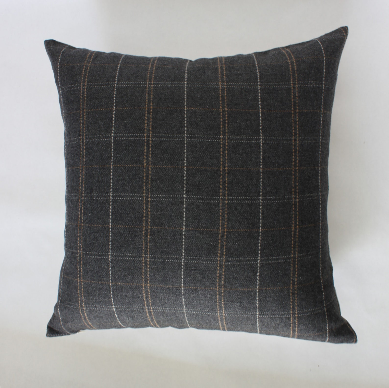 Plaid Throw Pillow, Moody Pillow Covers, Dark Gray Pillow 20x20 ...