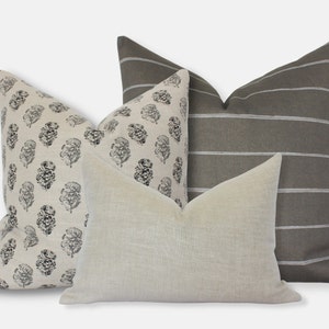 Neutral Pillow Combinations, Pillow Set of 3 Brown Cream, Neutral Throw ...
