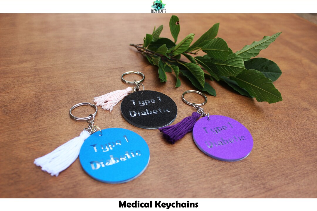 Custom Type 1 Diabetic Keychains, Diabetes Keychain, Juvenile Diabetes ...