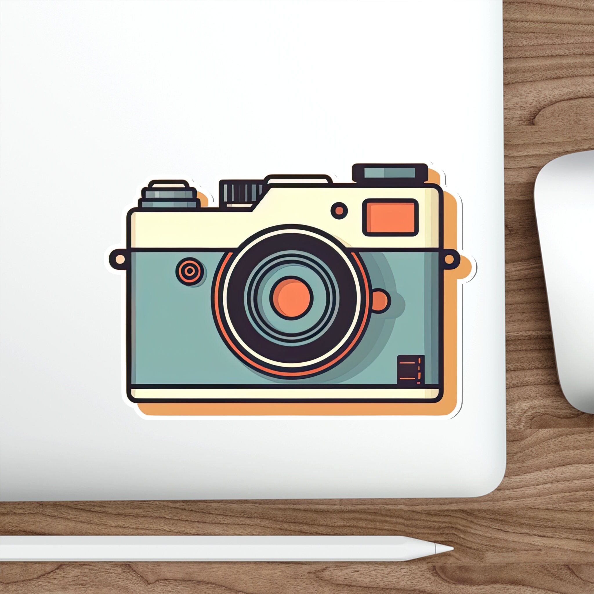 Retro Camera Vinyl Sticker | Laptop, Water Bottle Decal - Etsy