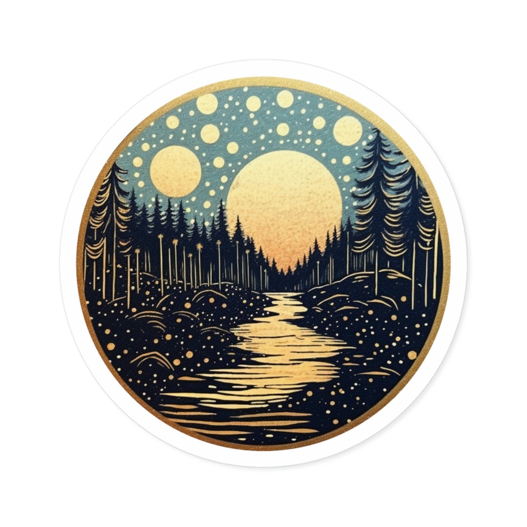 Starry Sky Moon River Sticker | Water Bottle Hydro Flask Car Laptop ...