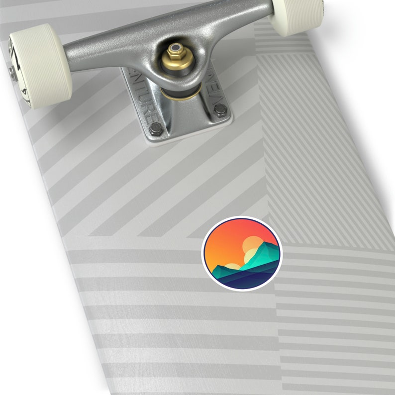 Mountain Sunset Colorful Sticker | Minimal Vinyl Decal | Indoor/outdoor ...
