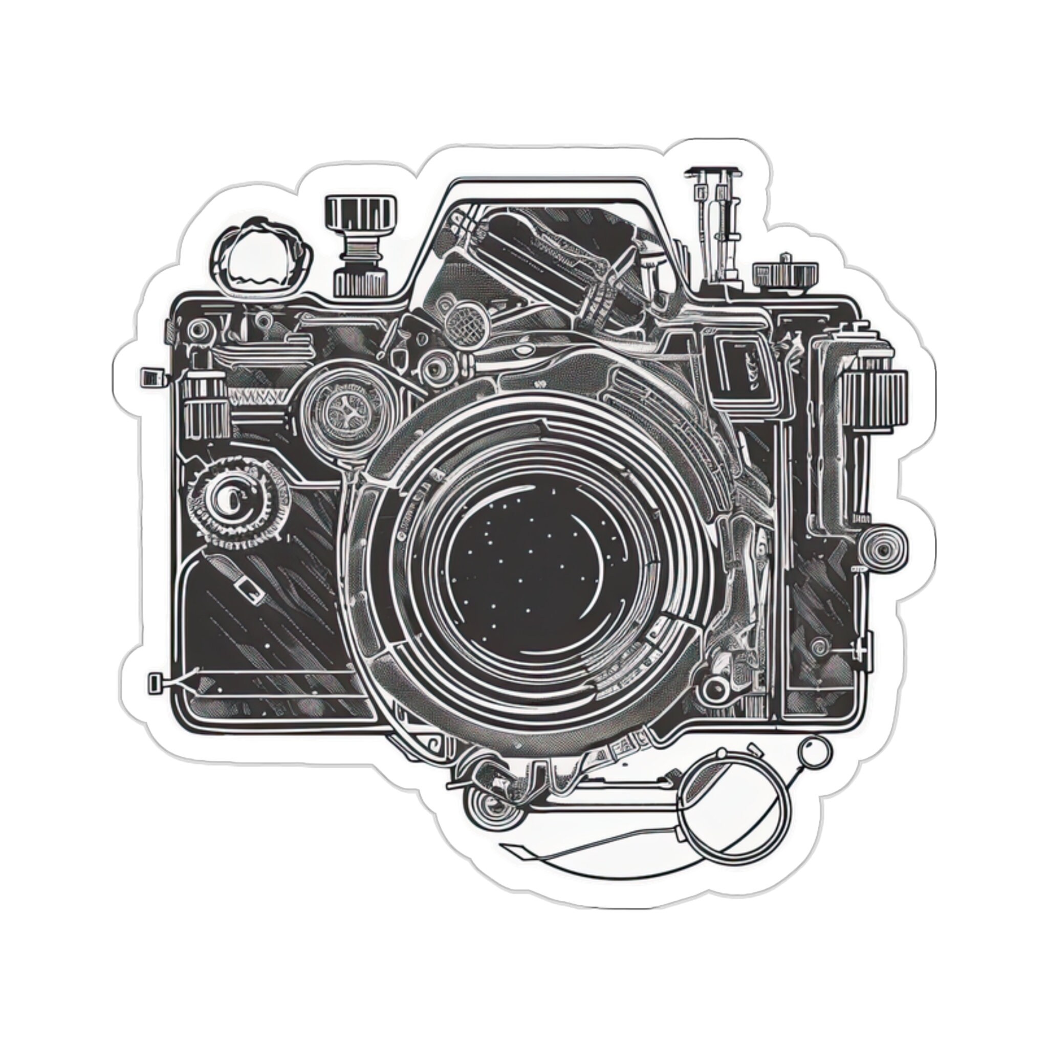 Vintage Analog Camera Sticker | Retro Film Photography Decal ...