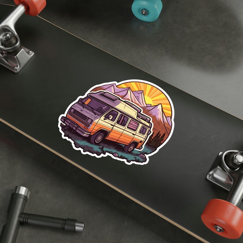 Vanlife Sunset Mountain Van Sticker | Vintage Dodge Camper Decal ...