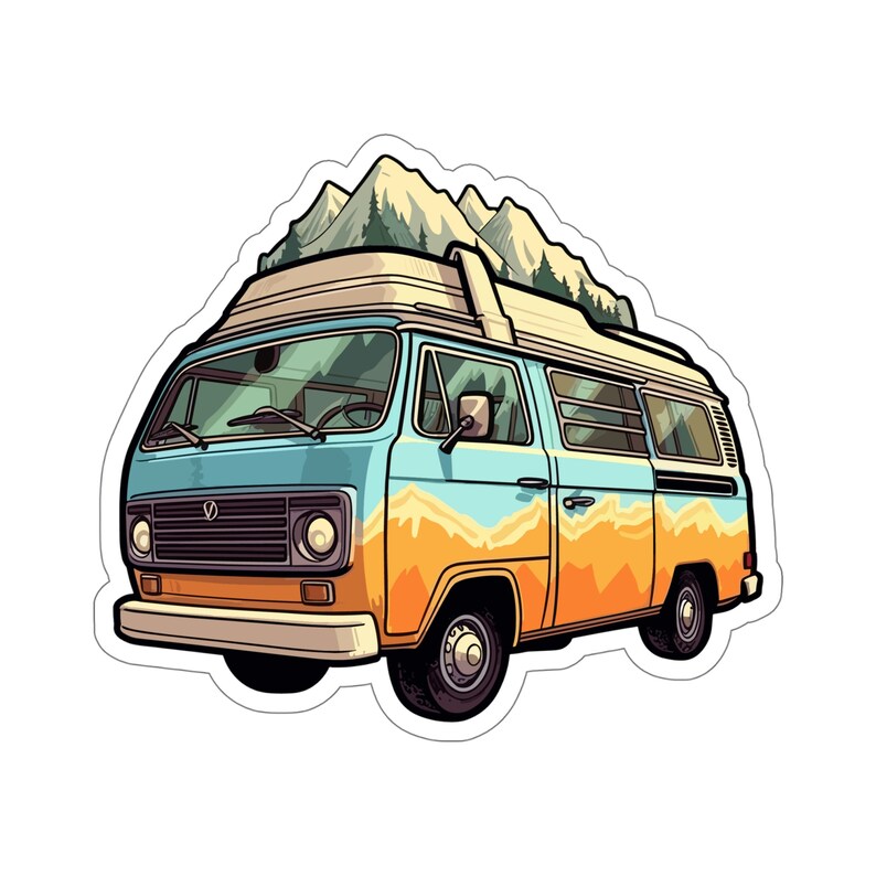 Vanlife Mountain Adventure Van Sticker Vintage VW Camper Decal ...