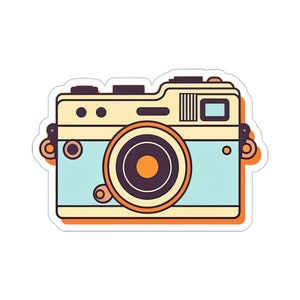 Vintage Analog Camera Sticker | Cute Film Camera Vinyl Decal | Indoor ...