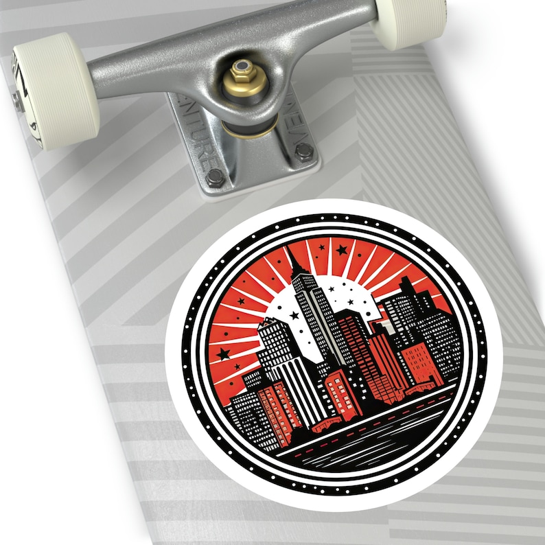 Retro Pop Art New York City Sticker Symmetrical Design Waterproof Vinyl ...